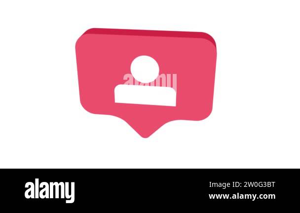 4k Rotating Follower isometric pink icon, 3d animation on a white ...