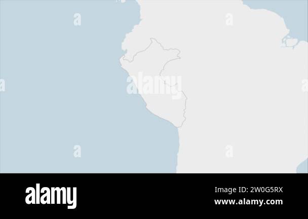 Peru map highlighted in Peru flag colors and pin of country capital ...
