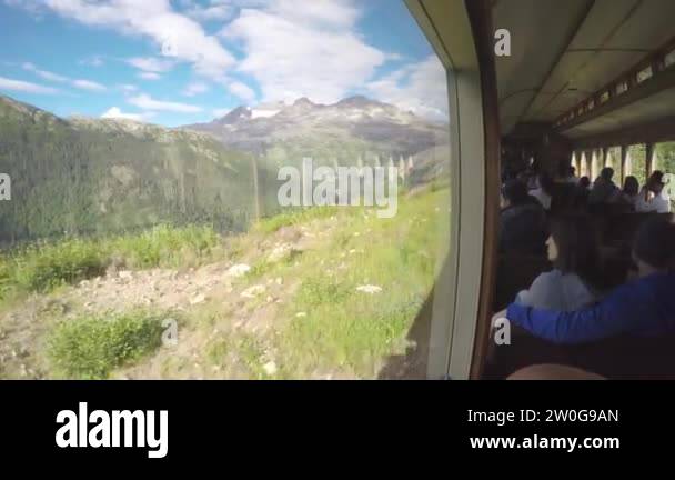 White Pass and Yukon Route Railroad Scenery from Big Train Windows with ...