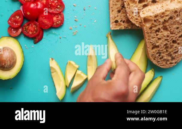 Flat lay healthy sandwich Stock Videos & Footage - HD and 4K Video ...