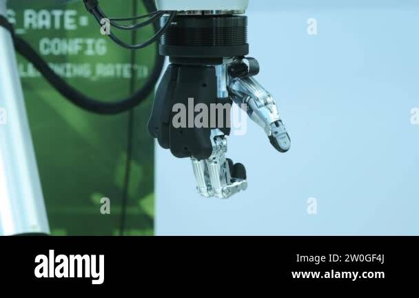 Modern technology today. Robotic human arm is a manipulator. Modern ...