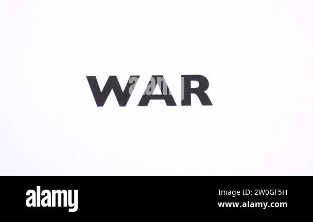 WAR prohibition symbol, refuse army, conflict ban writing copy space ...