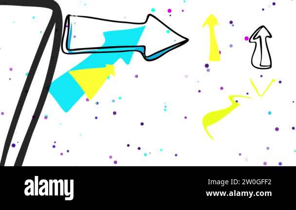 Inertial Bouncing Of Multi Colored Arrows Ones Small Others Big ...