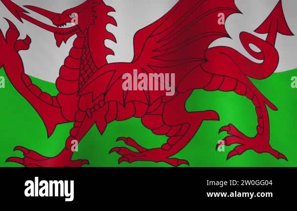 Wales flag background waving flowing banner. Welsh national country ...