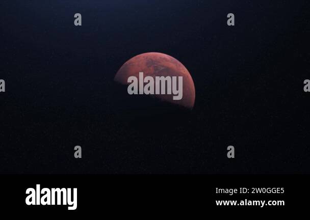 Abstract realistic beautiful planet Mars on deep space background ...