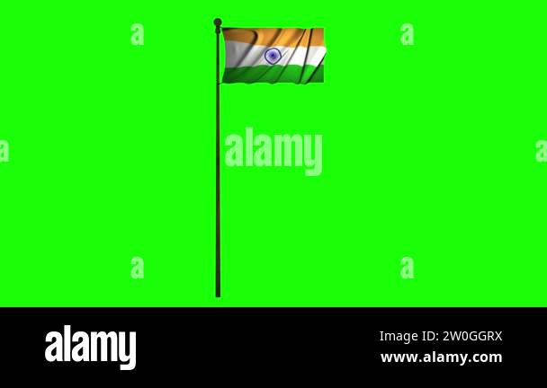 india Animation Flag Animation Green Screen Animation india Waving Flag ...