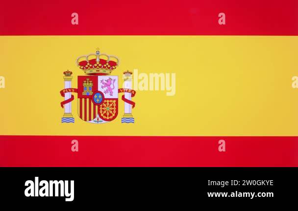 Hand giving thumb up with Spain flag, approval gesture with copy space ...