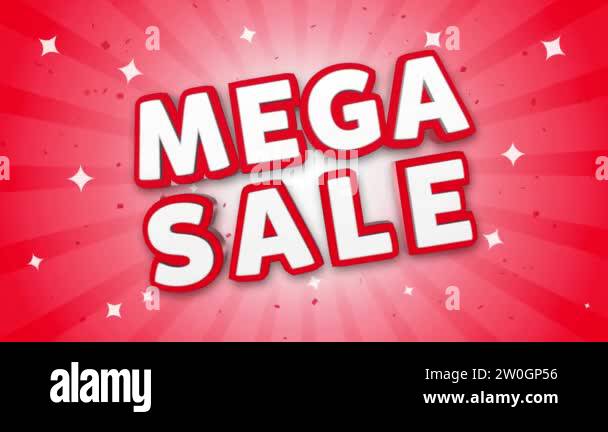 Mega Sale 3D Text on Falling Confetti Background Stock Video Footage ...