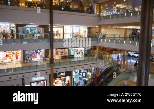 Bangalore City Famous Mall Main Hall Interior Panorama 4K India Stock ...