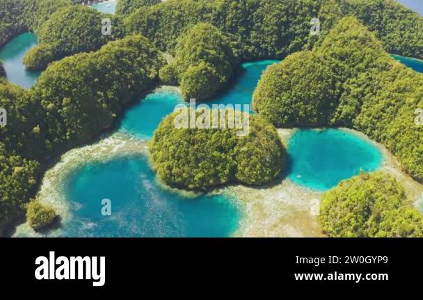 Tropical sea bay and lagoon, beach in Bucas Grande Island, Sohoton Cove ...