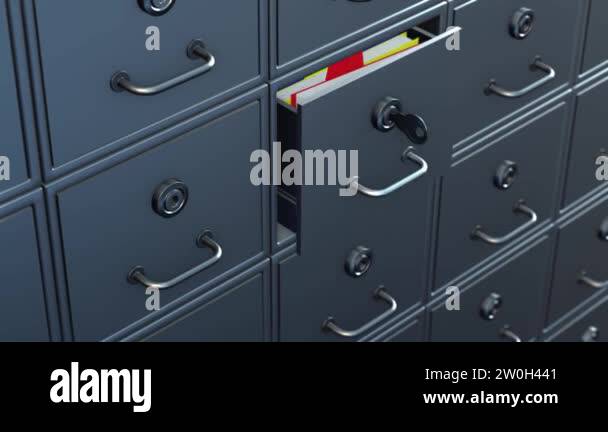 3D animation Background, 4K Folder Search In Archive Drawer Stock Video ...