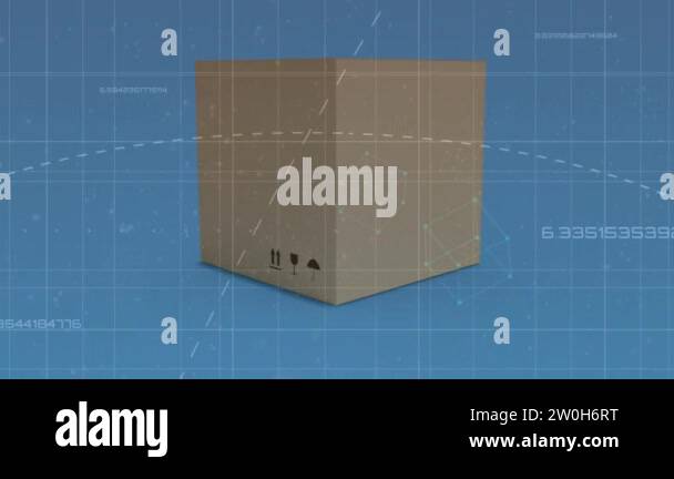Digital animation of a cardboard box sliding forward and popping open ...