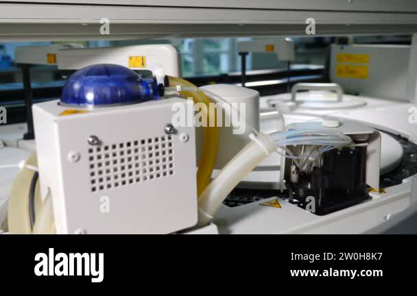 Modern medical laboratory concept. Automated medical analysis process ...