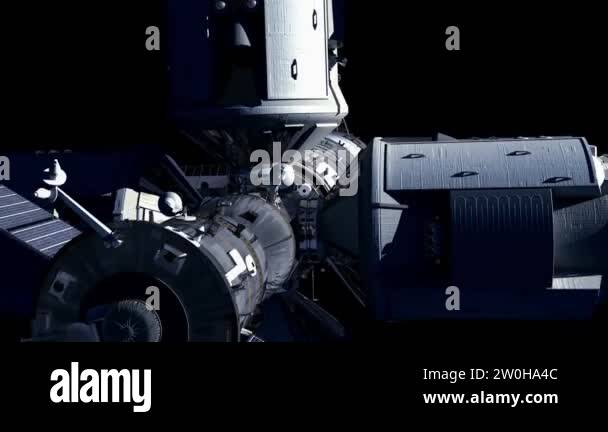 Space Station And Alpha Channel Separately. 3D Animation. You Can Use ...