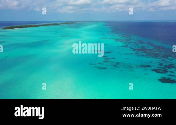 Drone view of the long coast with beautiful beach, nice cover and blue ...