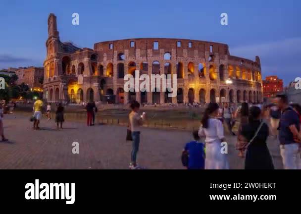 Footage of Colosseum or Coliseum also known as the Flavian Amphitheatre in Italian Anfiteatro ...