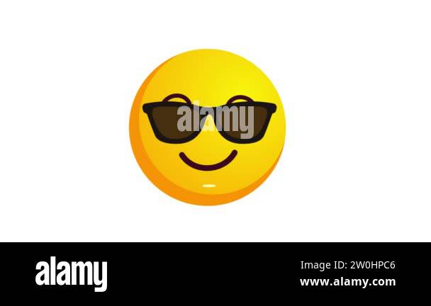 Loopable animation of a grinning yellow emoji isolated on white Stock ...