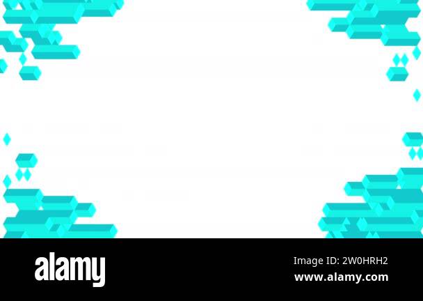 Cube box square bar 3D virtual isometric shuffle wave pattern, Blockchain technology concept ...