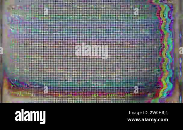 VHS defects noise and artifacts, glitches from an old tape. Glitch ...