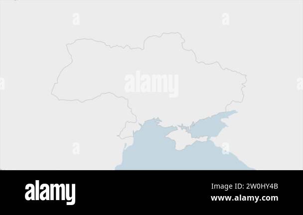 Ukraine map highlighted in Ukraine flag colors and pin of country ...