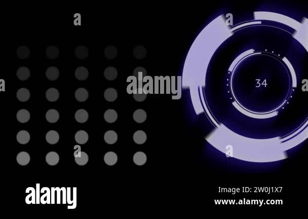 Spinning mechanism and blinking dots on the black background Stock ...