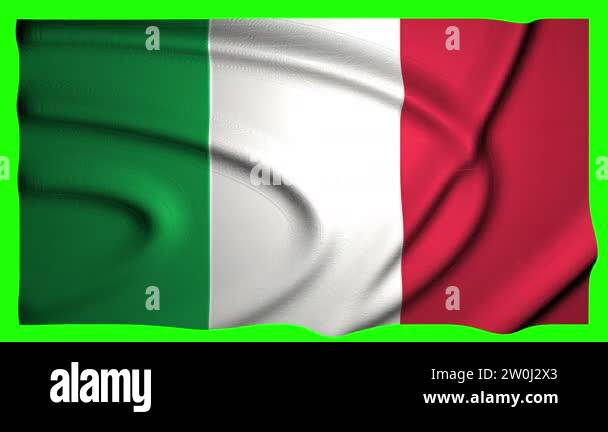 italia Animation Flag Animation Green Screen Animation italia Waving ...