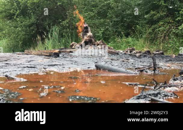 Mud volcano in the village of Starunia, Ivano-Frankivsk region, Ukraine ...