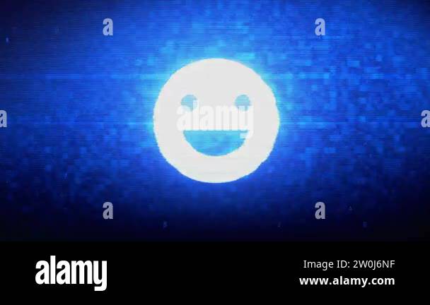 Big Smile Emoji Symbol Digital Pixel Noise Error Animation Stock Video ...