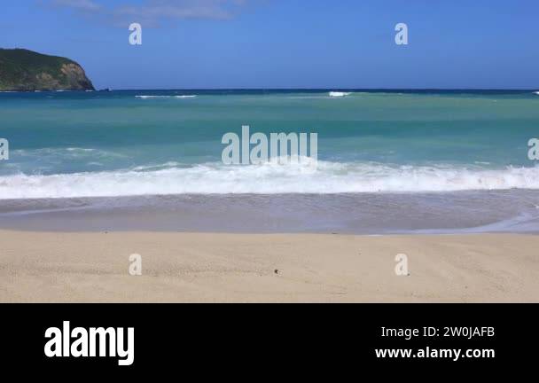 Mild waves at Kuninao beach in Amami oshima Kagoshima Stock Video ...