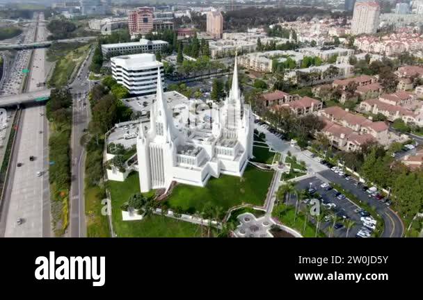 Aerial view of the San Diego California Temple. Temple of The Church of ...