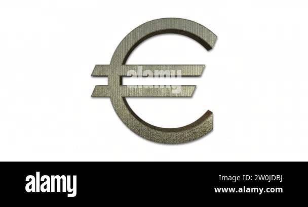 Rotating Euro Symbol Gold, 3D Looped Animation, Golden Euro Sign ...