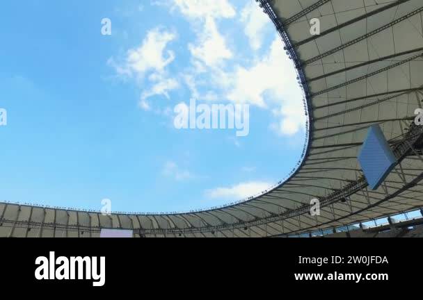Rio De Janeiro, Brazil. Iconic Maracana Stadium, Rooftop, Empty Seats ...