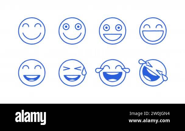 Doodle emoticons stickers set smiles laughter. Transparent background ...