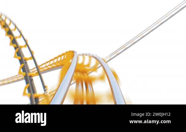 Extremely Fast Ride on Roller-Coaster on White Background Seamless ...