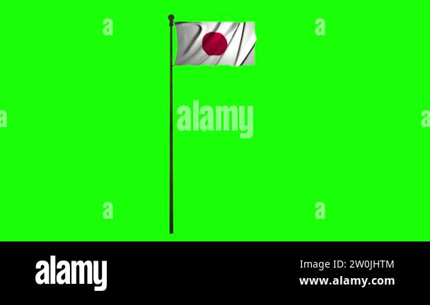 japan Animation Flag Animation Green Screen Animation japan video Flag ...