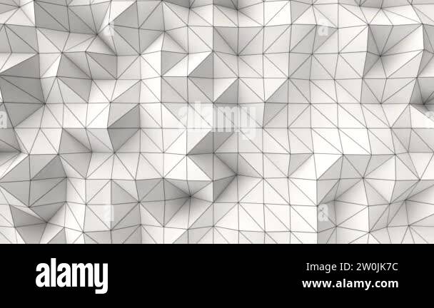 Abstract animated background made of polygonal shape. White low poly ...