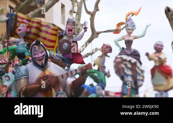 DENIA, SPAIN - March 2019: The traditional annual festival of Fallas of ...