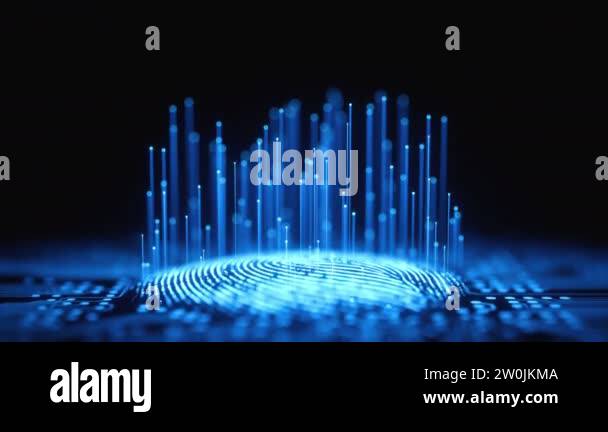 Fingerprint Printed Circuit Releasing Binary Codes Microchip Concept And Data Processing And 