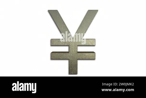 Rotating Yen Symbol Gold, 3D Looped Animation, Golden Japanese Yen Sign ...