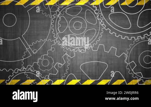 movement of the mechanism of the rotating gears on a texture background ...