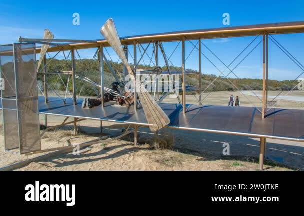 Orville Wright Sculpture on Flyer Model at their Memorial Depicting the ...