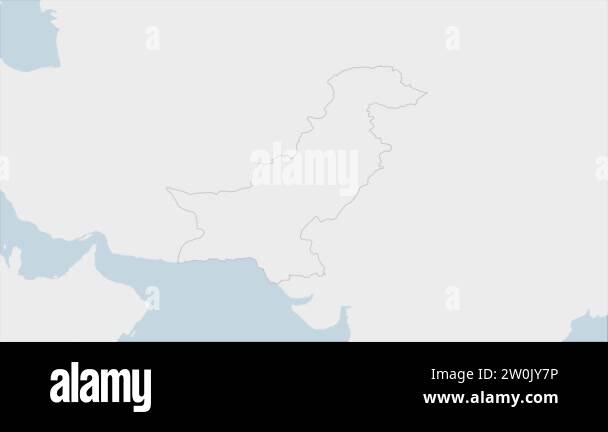 Pakistan map highlighted in Pakistan flag colors and pin of country ...