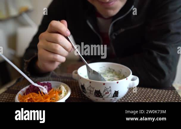 Cold soup name - okroshka, the national dish of the cuisine of Russia ...