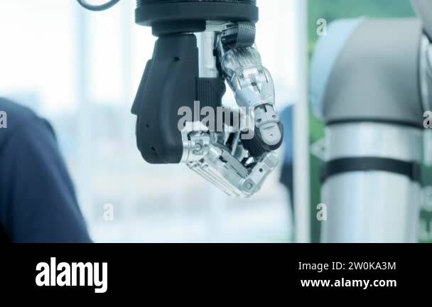 Modern technology today. Robotic human arm is a manipulator. Modern ...