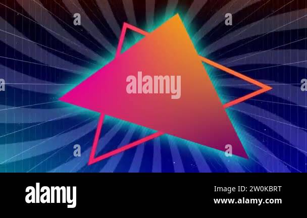 Animation of an orange and pink outline triangle and a filled orange ...