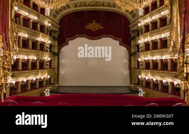 Naples Italy Teatro di San Carlo View towards the Stage from Inside the ...