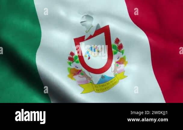 Flag of the Mexico State of Colima Seamless Looping Waving Animation ...