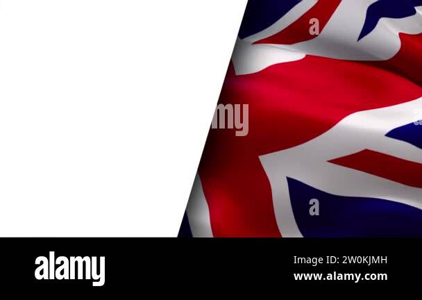 UK flag video waving in wind gradient background for text. British ...