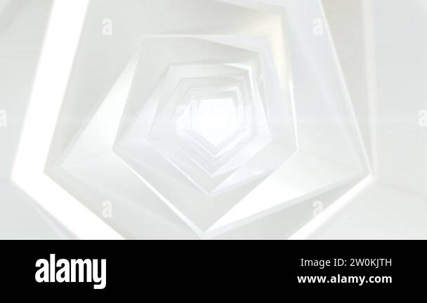 Abstract Hexagon 3d Geometric Object Rotating With Light Effect 4k