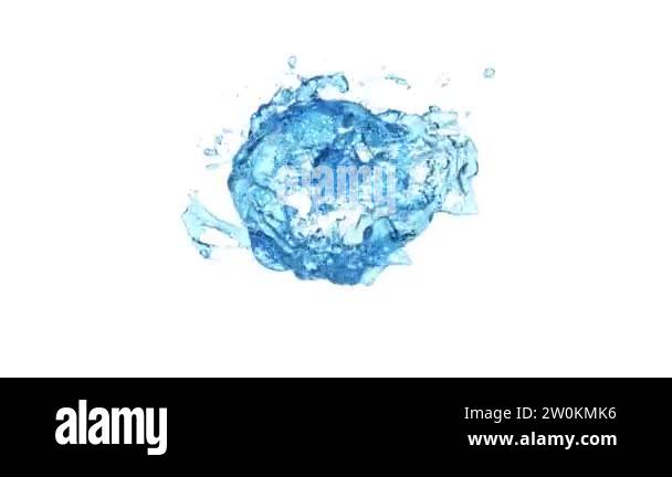Light blue water flow in counterclockwise motion transforms into drop ...